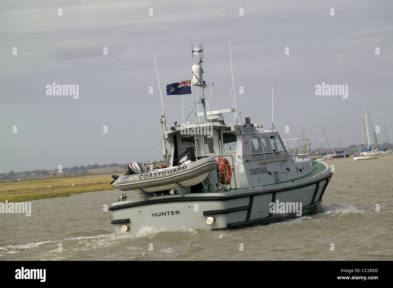 coast guard boat hunter hamford water Walton Backwaters, Essex, England ...