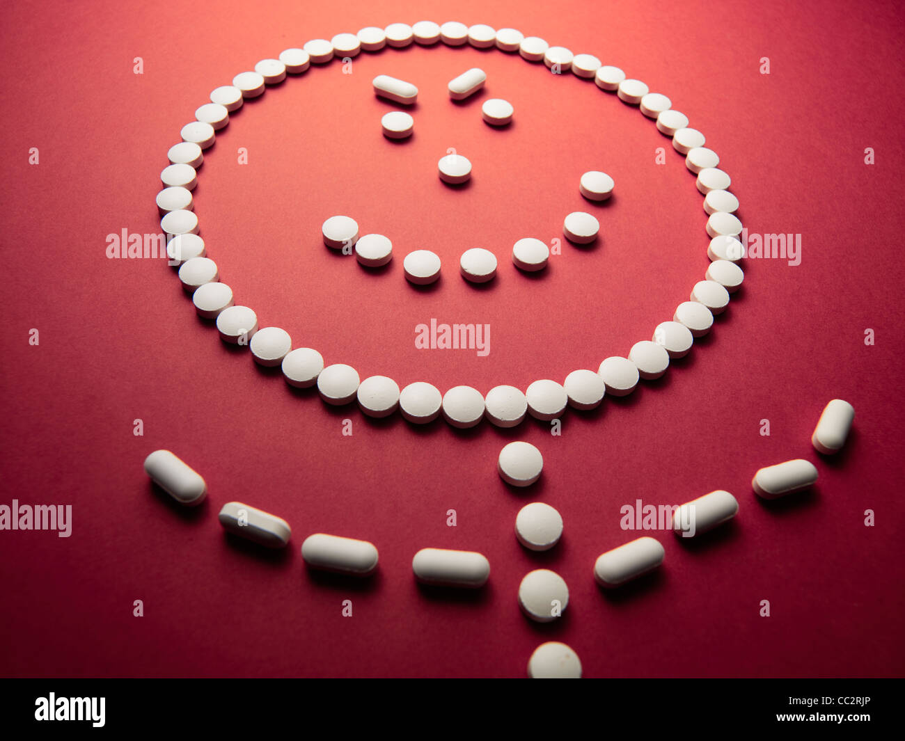 happy face made out of pills and drugs Stock Photo - Alamy