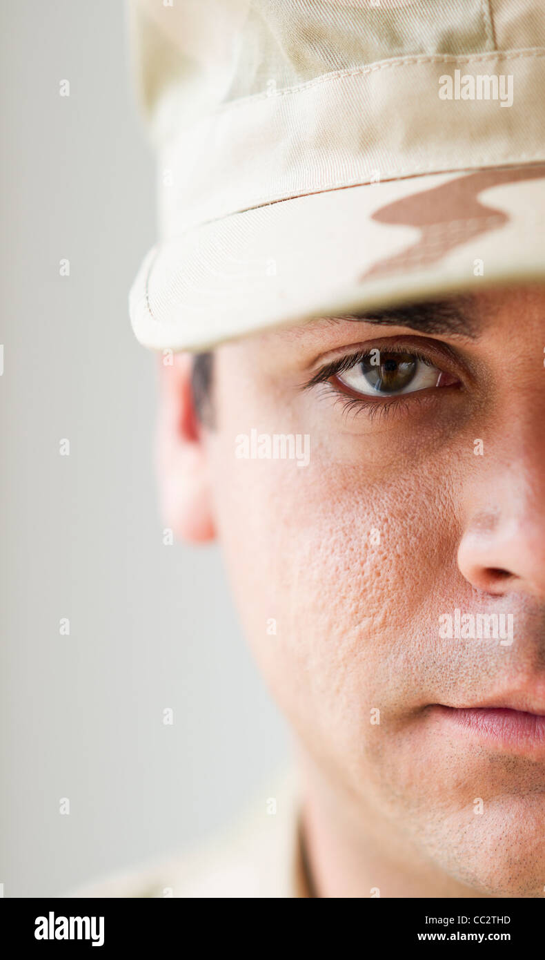 Portrait of soldier, studio shot Stock Photo - Alamy