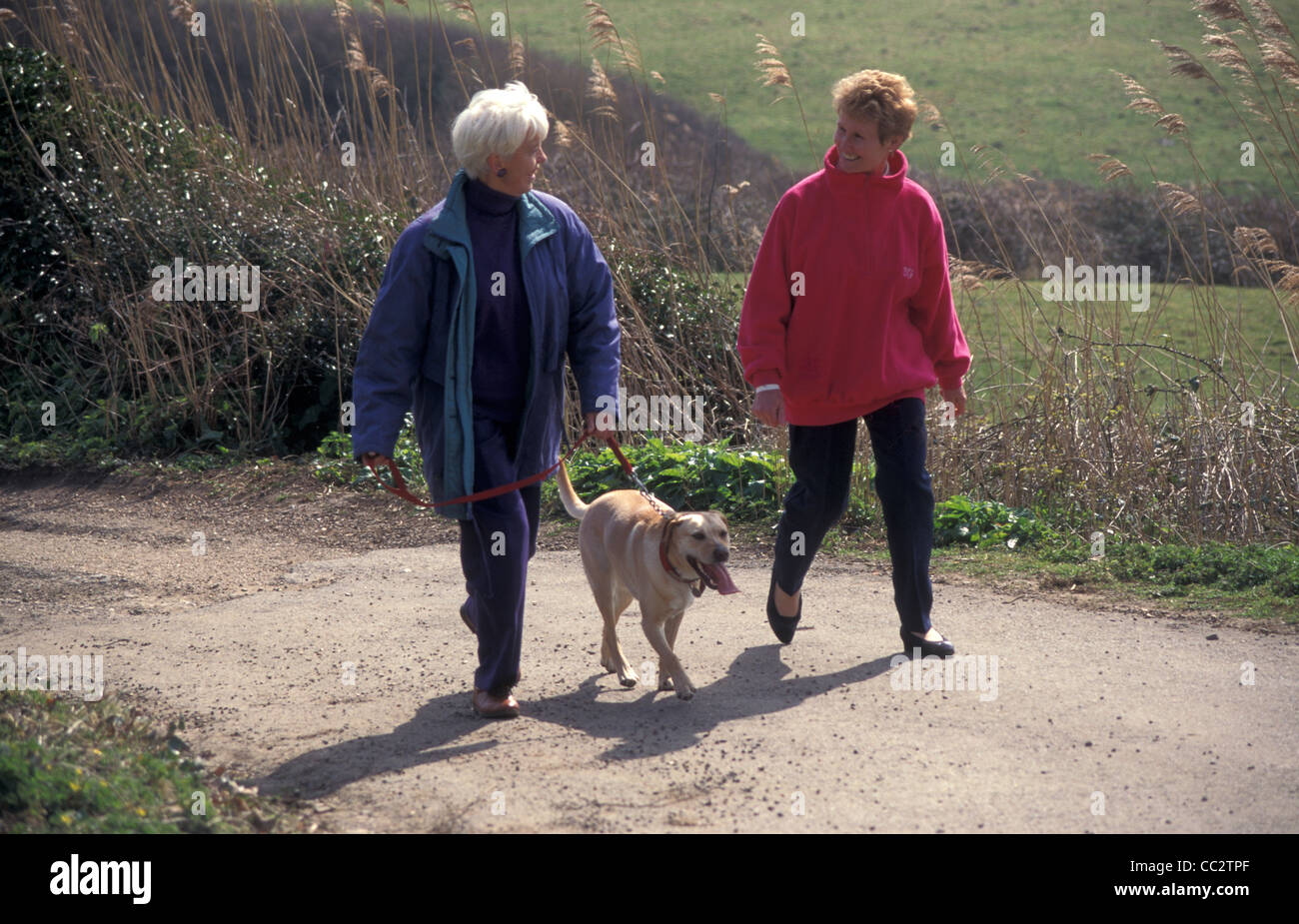 Two old ladies with dog hi-res stock photography and images - Alamy