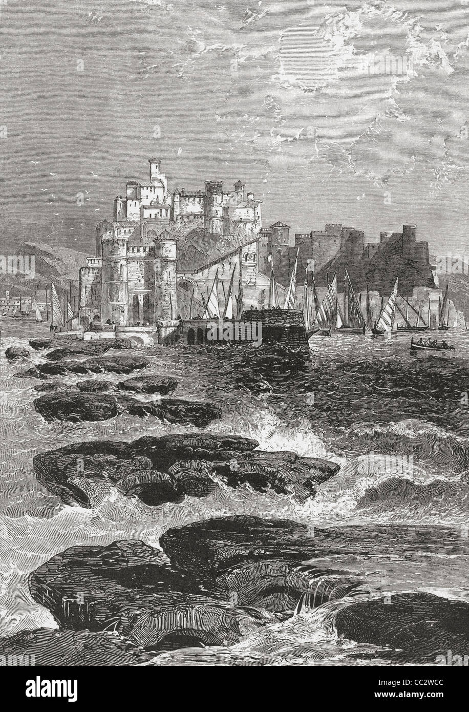 Pozzuoli, Naples, Southern Italy in the late 19th century. From Italian ...