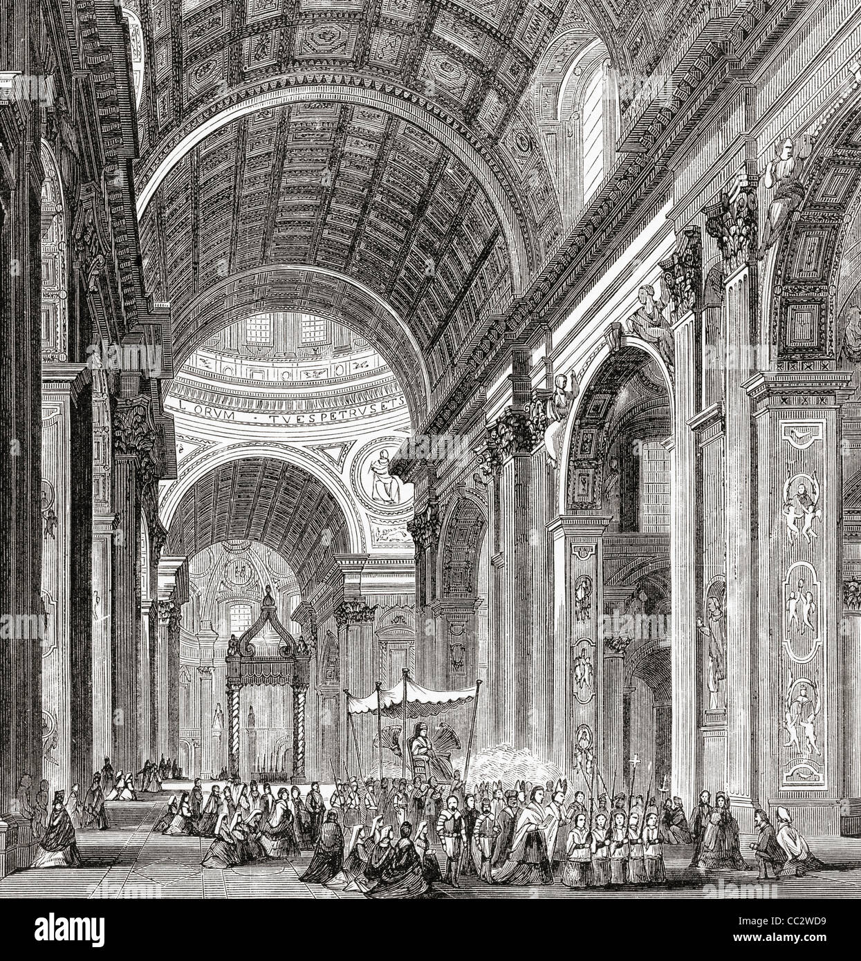 A procession inside Saint Peter's Basilica, Vatican City, Rome, Italy ...