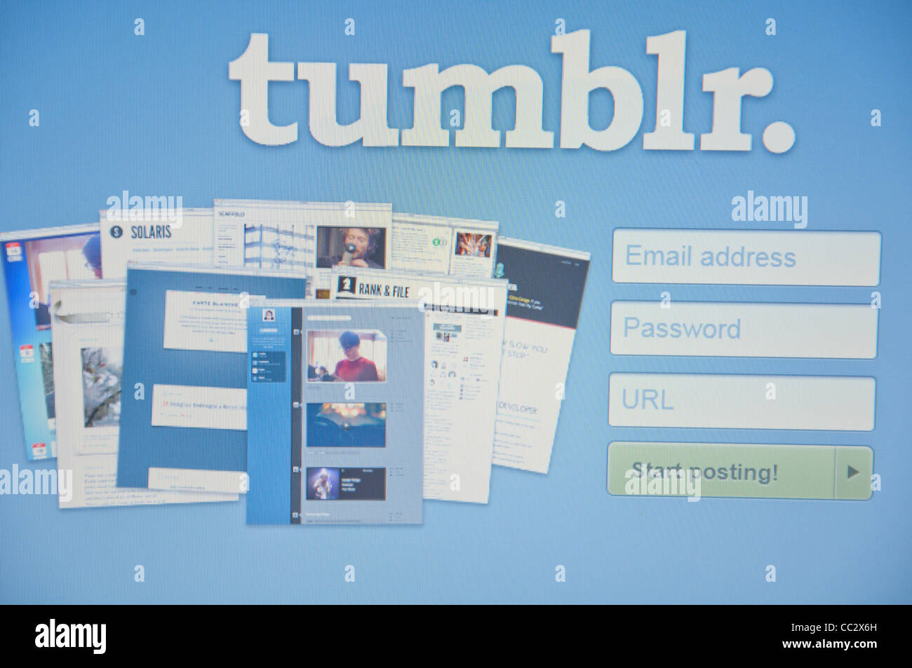 Tumblr website online screenshot screen shot Stock Photo - Alamy