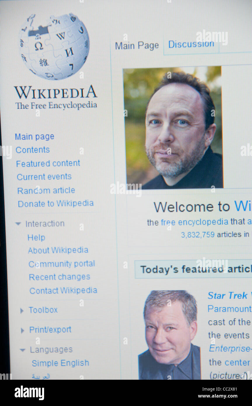 Wikipedia website online screenshot screen shot Stock Photo - Alamy
