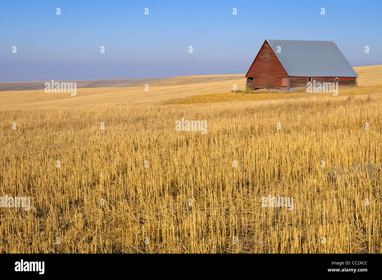 USA, Oregon, Wosco county, Rural scene with solitary barn Stock Photo ...