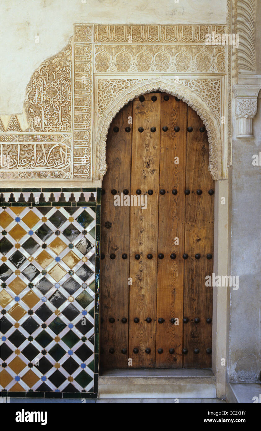 Door, Alhambra palace, Granada, Spain Stock Photo - Alamy