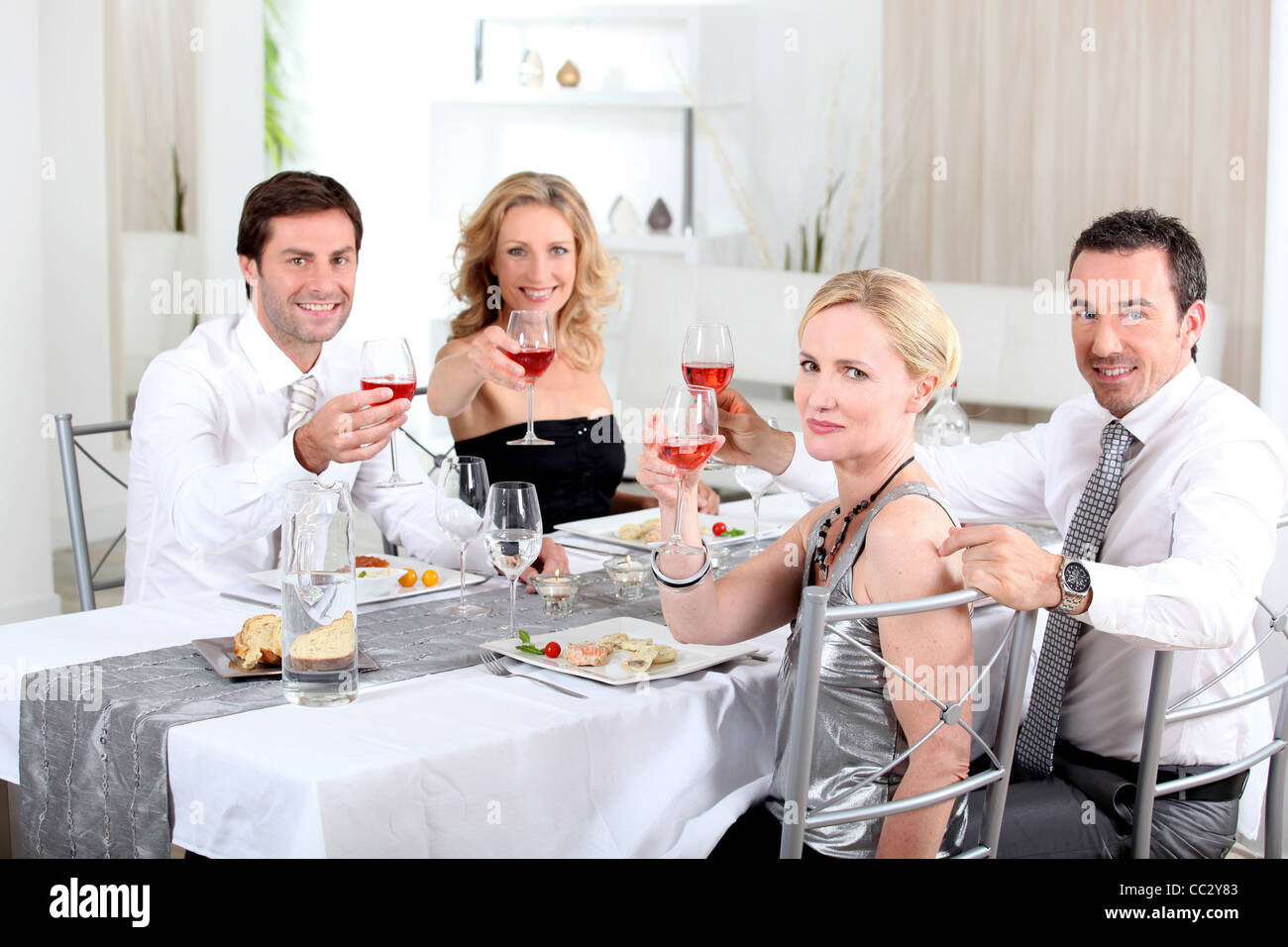 Dinner with friends Stock Photo - Alamy