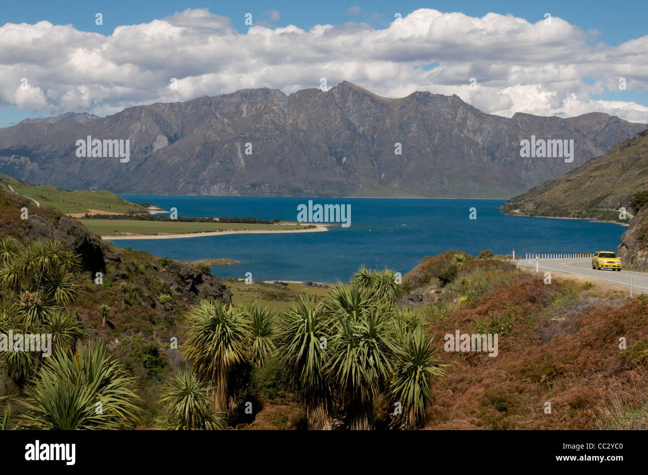 Lake Hawea taken from the 'Neck' Otago South Island New Zealand Stock ...