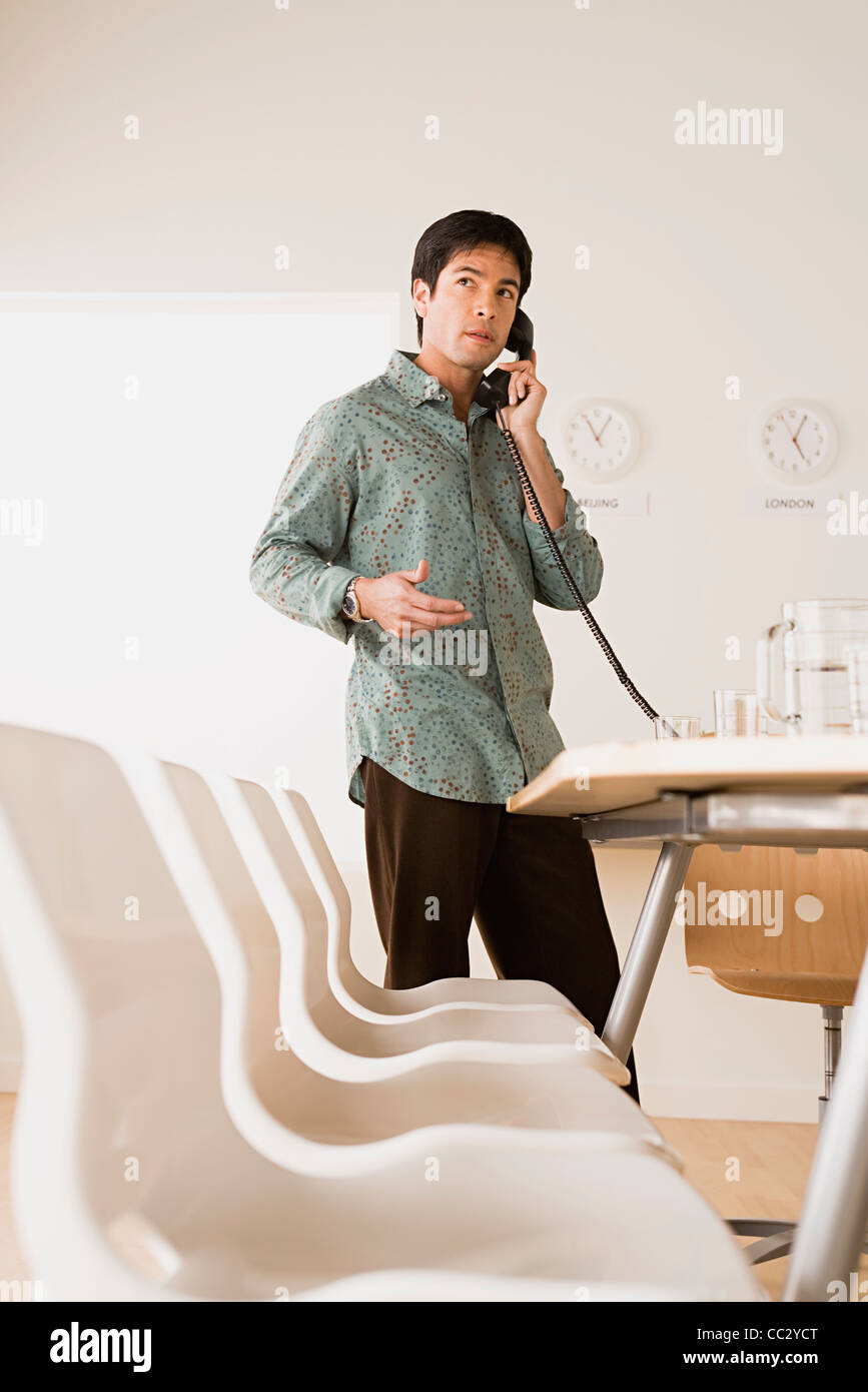 USA, California, Los Angeles, Businessman talking on phone Stock Photo ...
