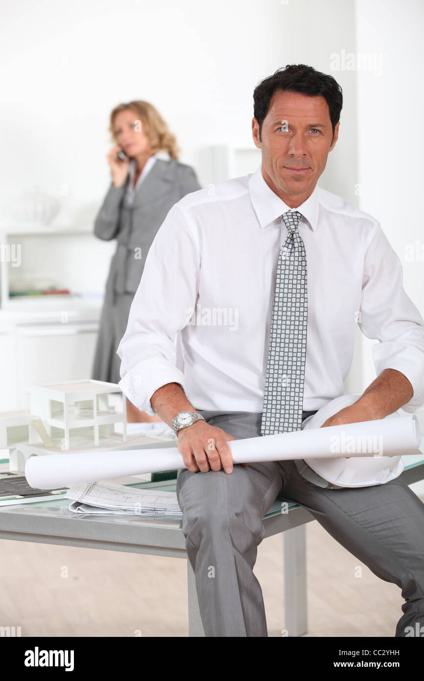 Architect female drafting table hi-res stock photography and images - Alamy