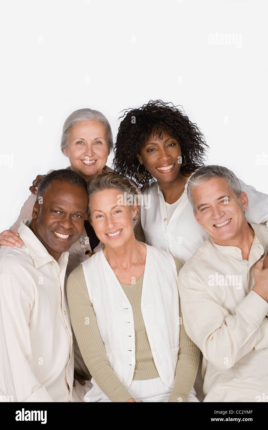 Studio portrait of senior friends Stock Photo - Alamy