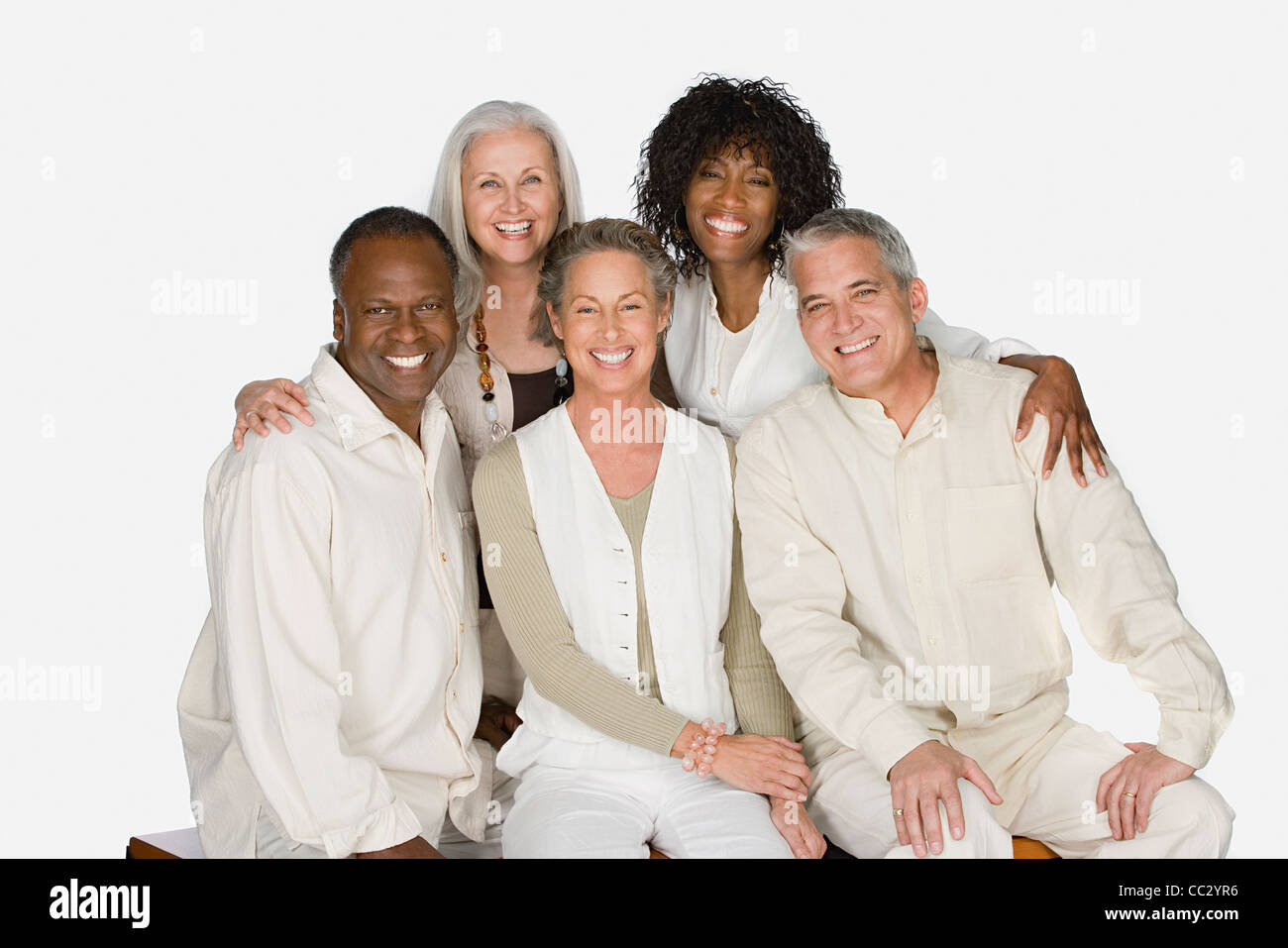 Studio portrait of senior friends Stock Photo - Alamy
