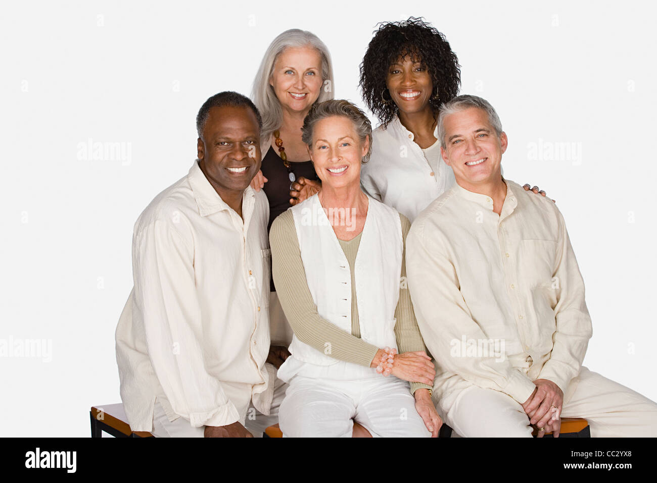 Studio portrait of senior friends Stock Photo - Alamy