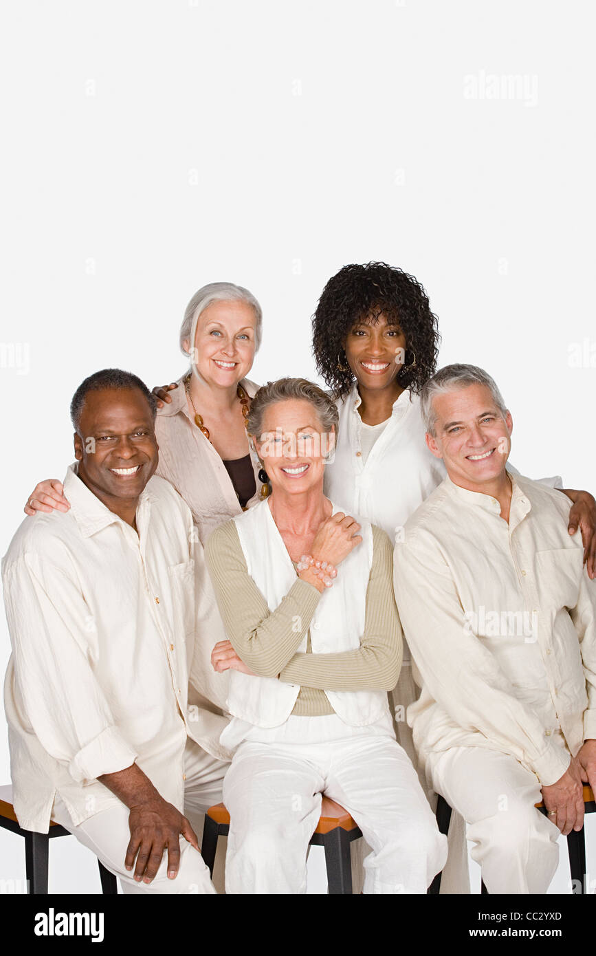 Studio portrait of senior friends Stock Photo - Alamy