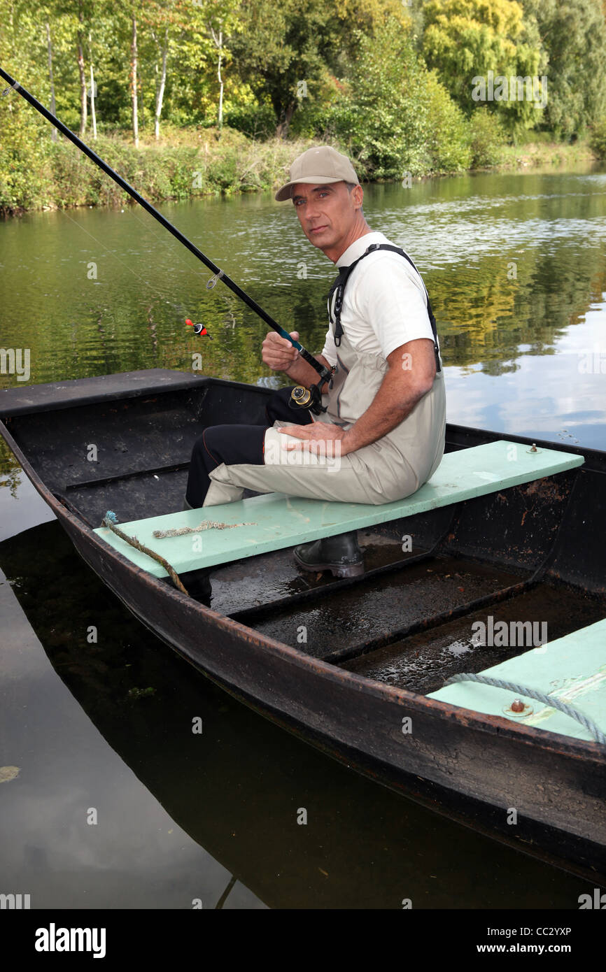 Man enjoying fishing, trip Stock Photo - Alamy