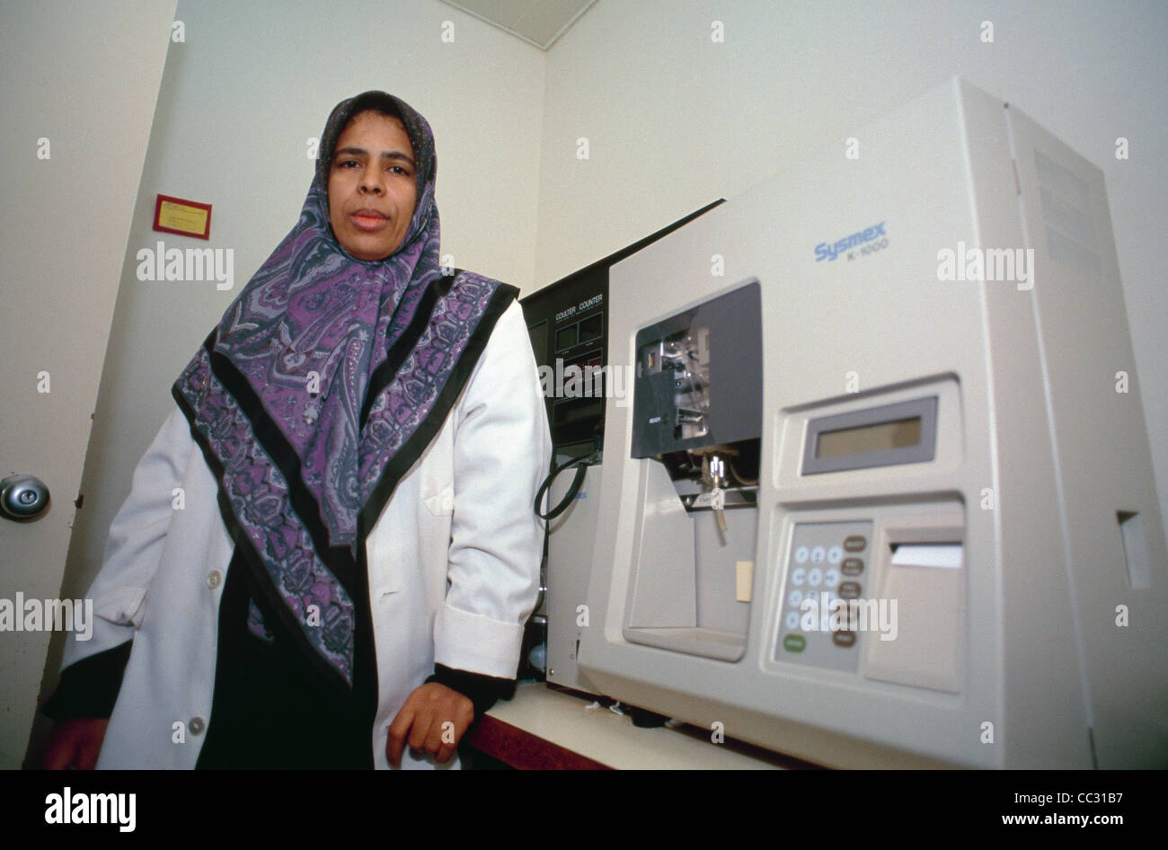 The hospital at Sirte, where a nurse stands next to medical equip ...