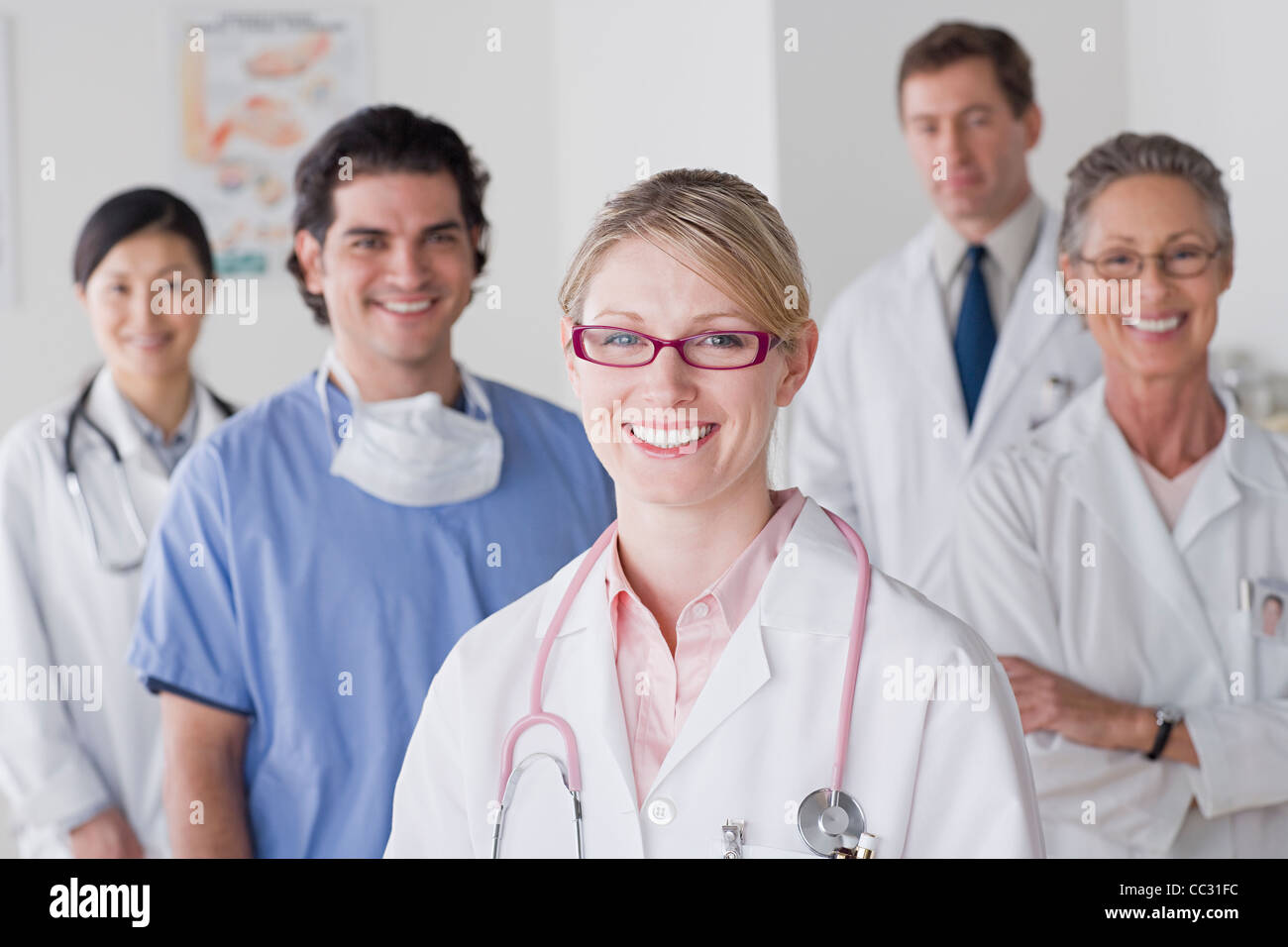 USA, California, Los Angeles, Group portrait of smiling doctors Stock ...
