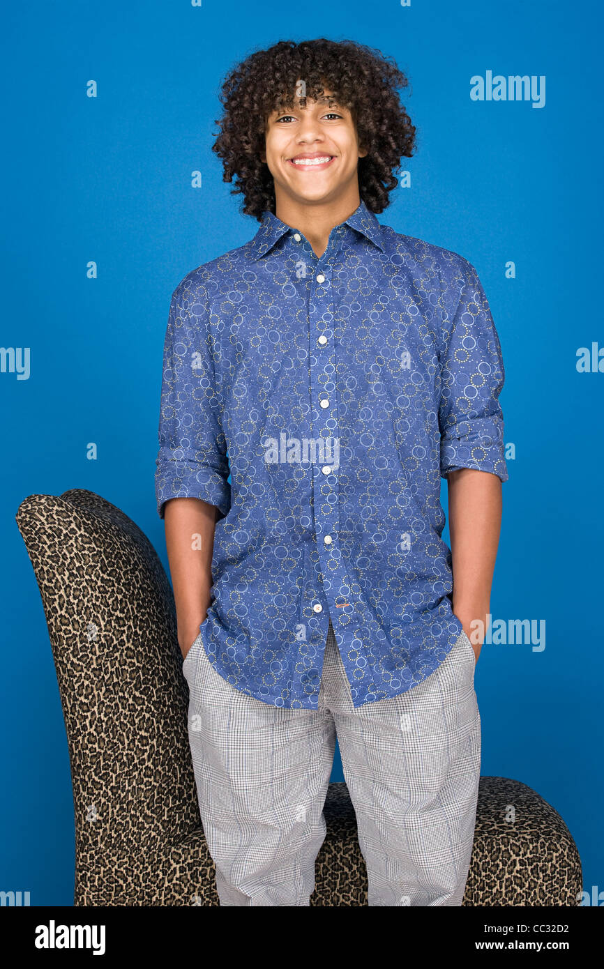 Portrait of teenage boy (14-15 Stock Photo - Alamy