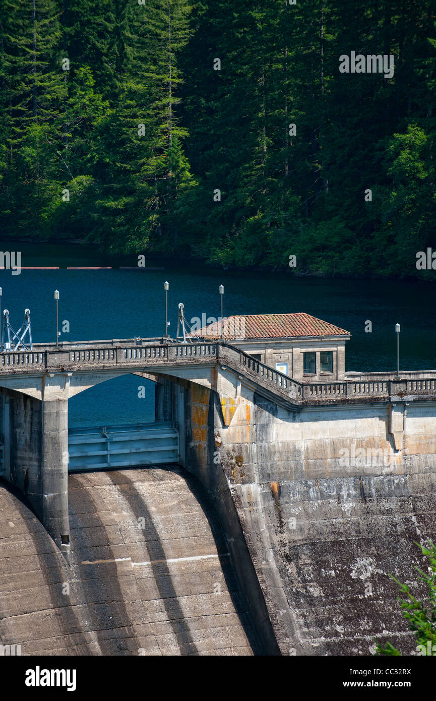 Spillway and spillway gates, Dam 1, Bull Run Watershed, Oregon Stock ...