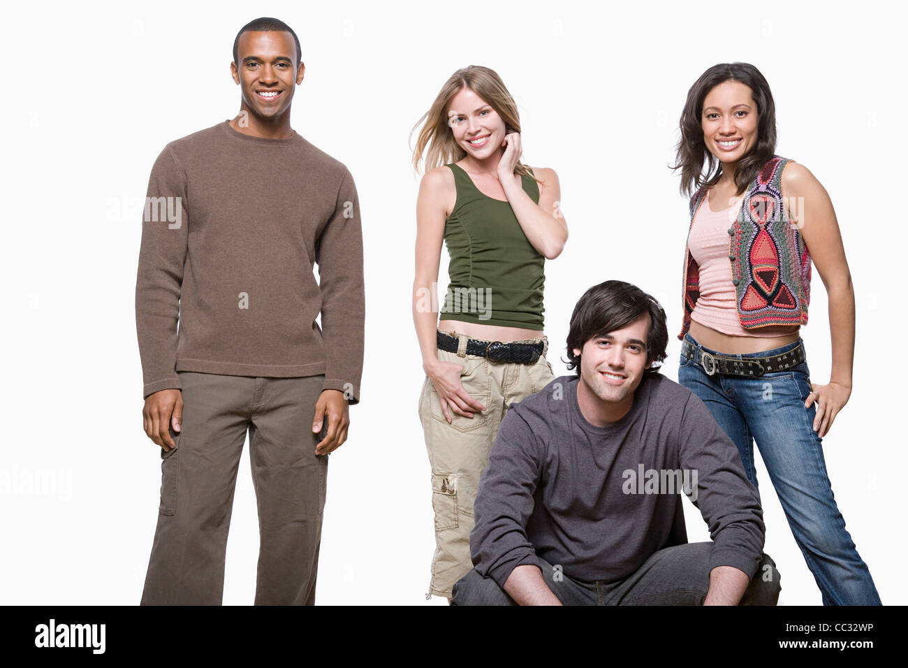 Studio portrait of group of young people Stock Photo - Alamy
