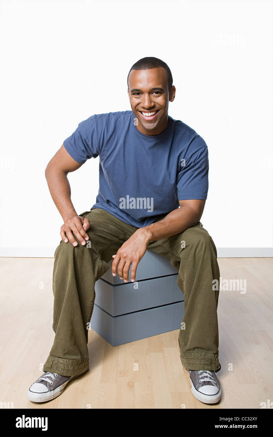 Studio portrait of young man Stock Photo - Alamy