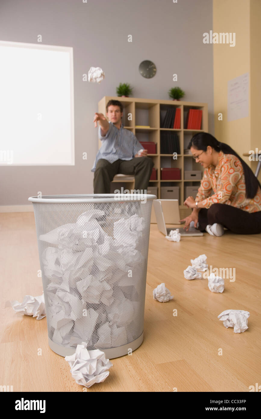 USA, California, Los Angeles, Two young people brainstorming Stock ...