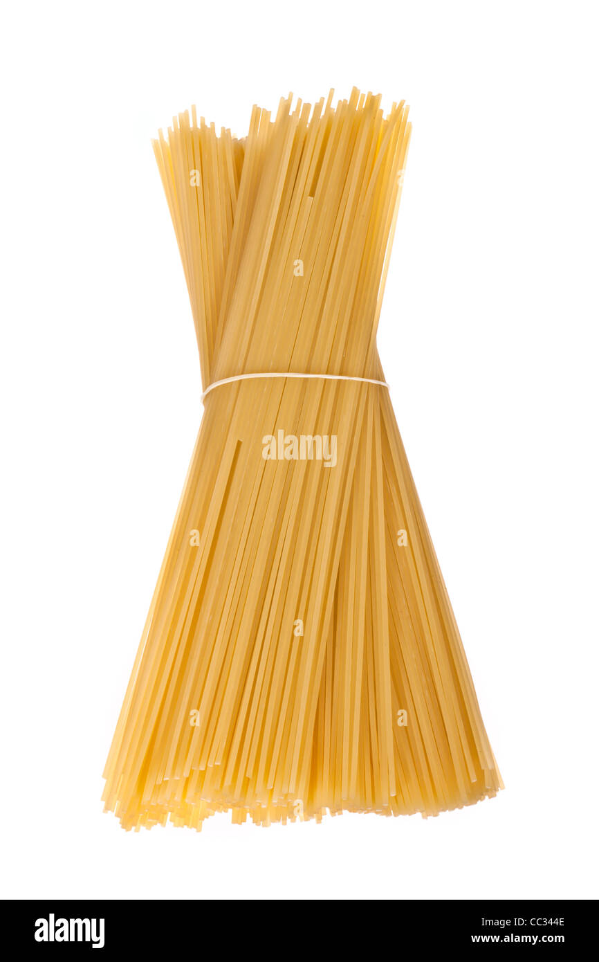 uncooked spaghetti, photo on the white background Stock Photo - Alamy