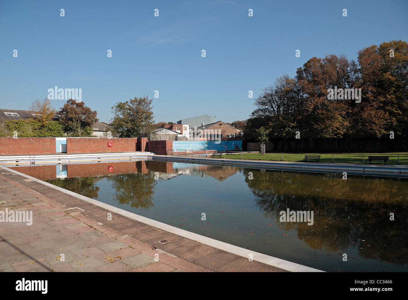 The Pells Pool lido, an open air swimming pool, in Lewes, East Sussex ...
