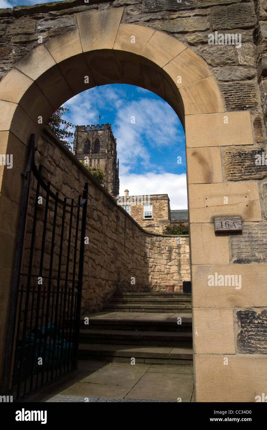 Durham cathedral,the light up the ally-way Ray Boswell Stock Photo - Alamy