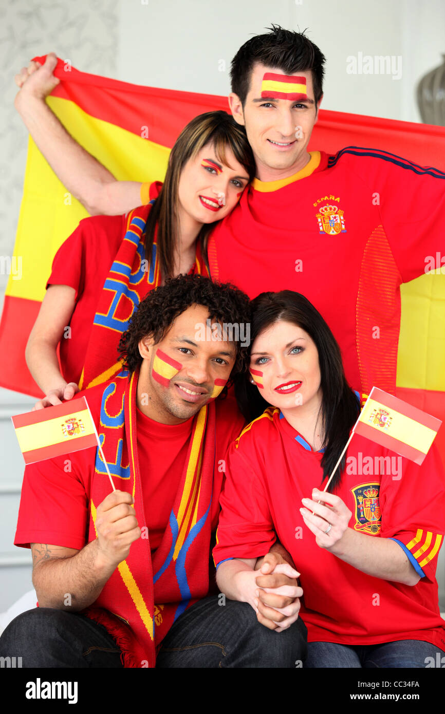 Spanish football fans Stock Photo - Alamy