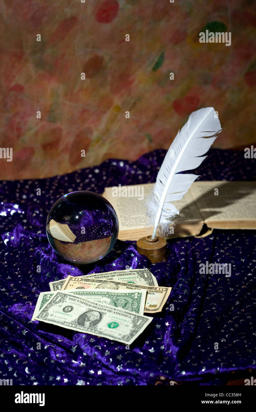 money and crystal ball Stock Photo - Alamy