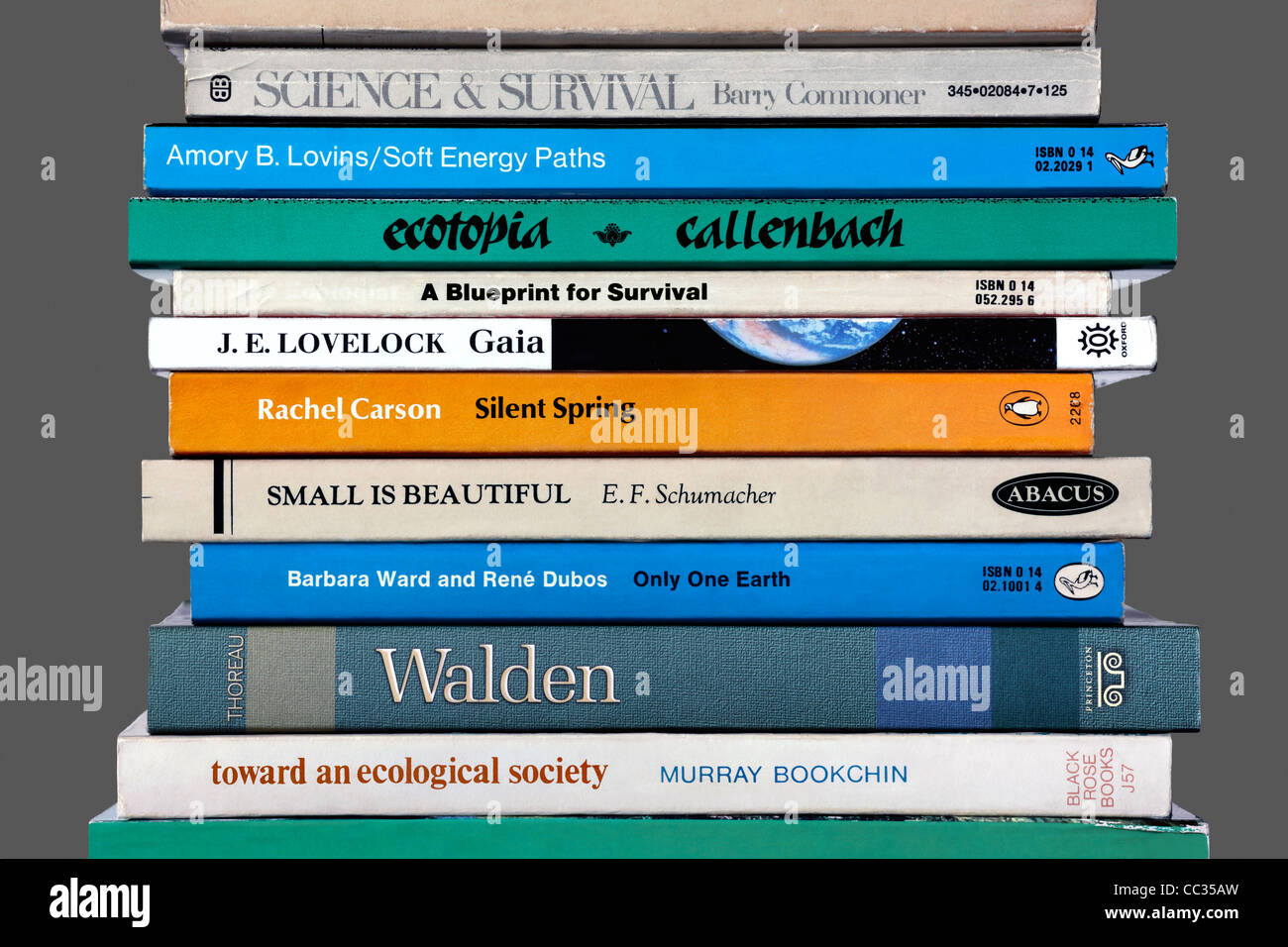 A selection of books on environmental issues, including some historic ...