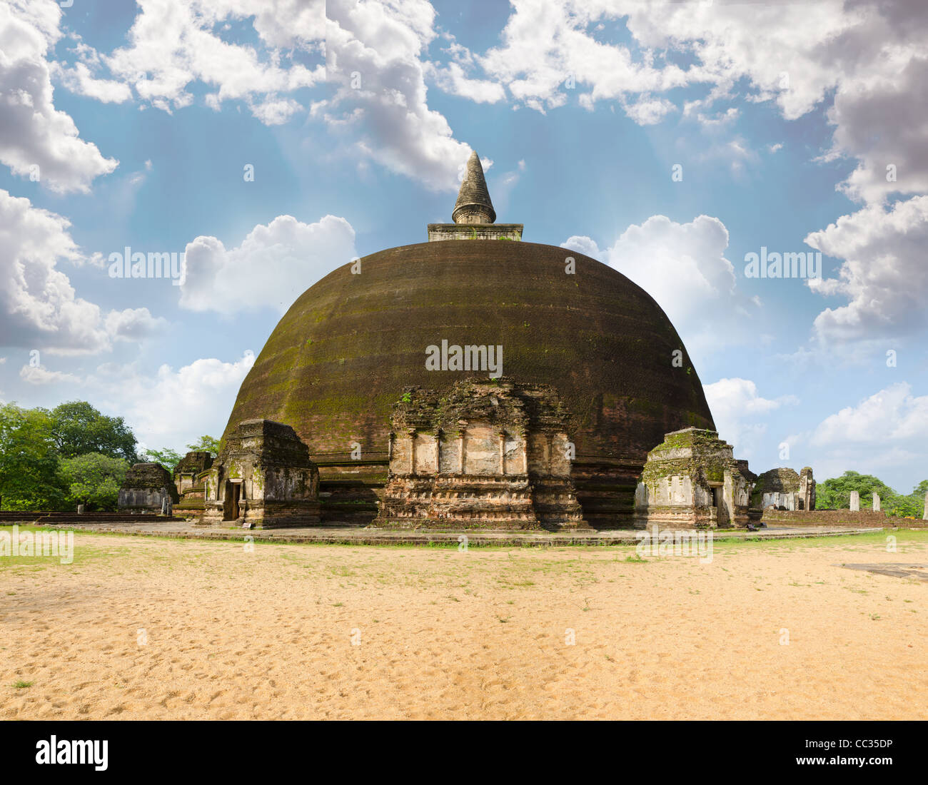 The Rankot Vihara or the Golden Pinnacle Dagoba in Polonnaruwa, 12th ...