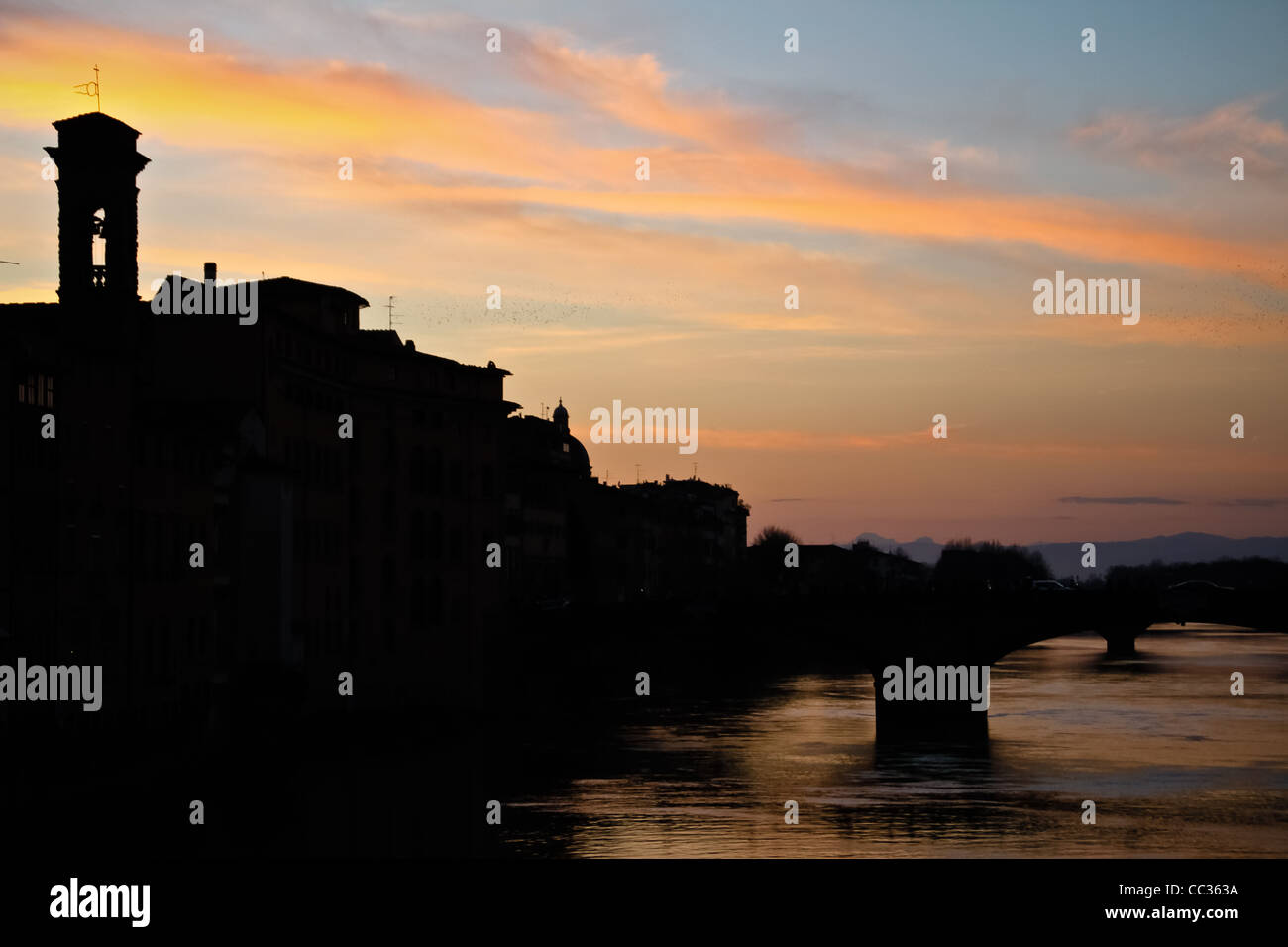 Skyline of Florence at sunset Stock Photo - Alamy