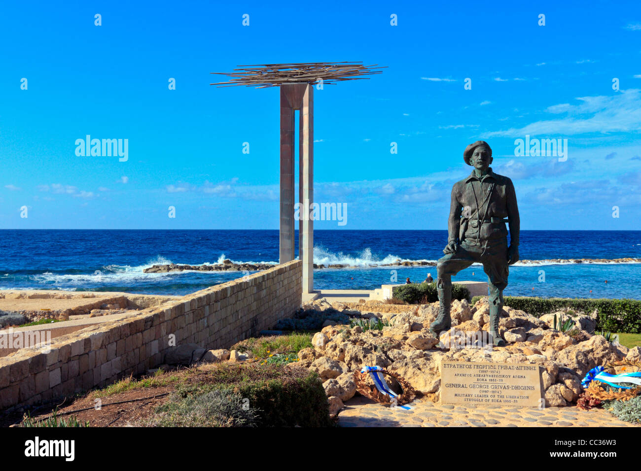 The Statue of General George Grivas Dhigenis in front of the EOKA ...