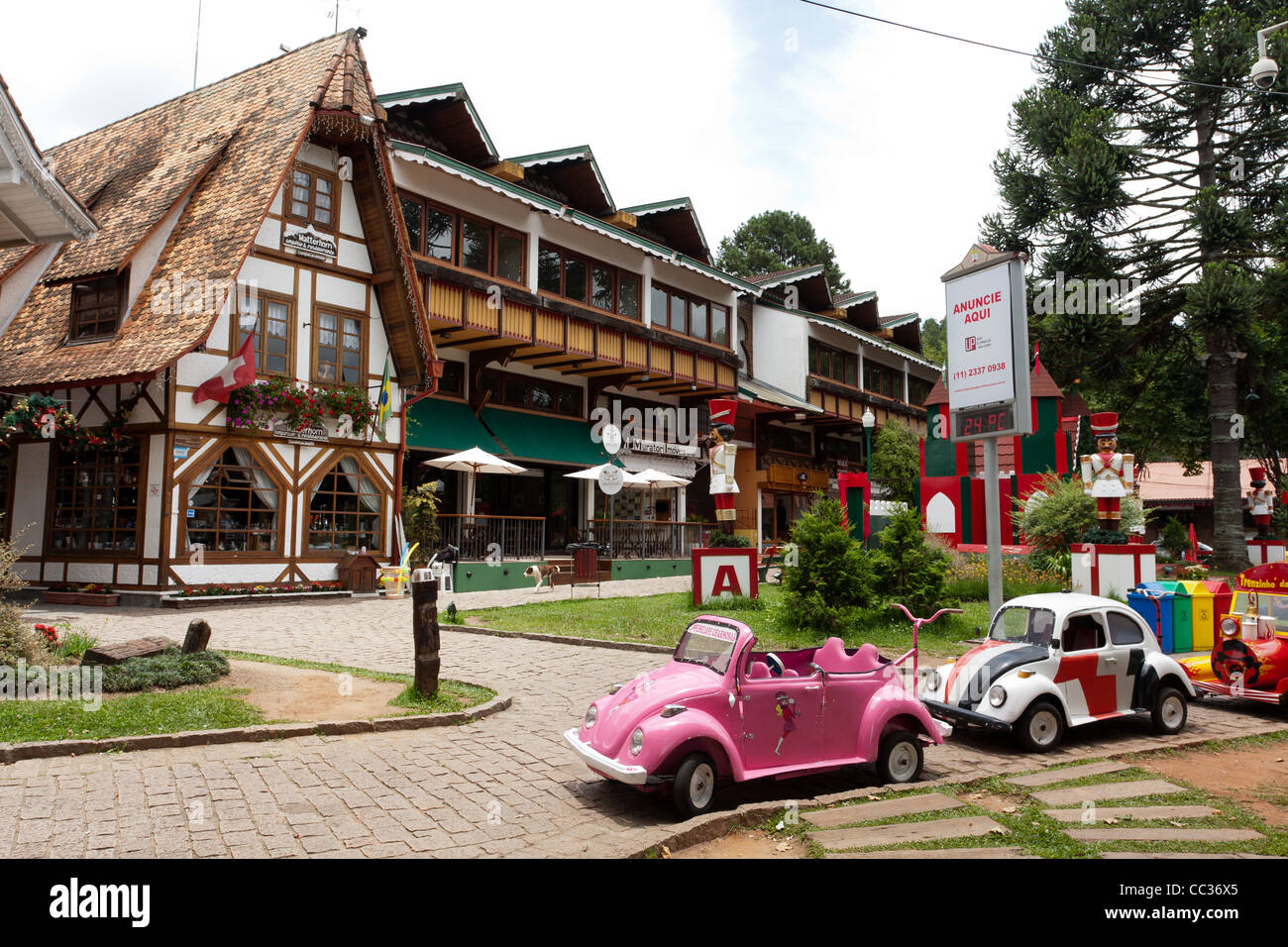 German and Swiss inspired style European architecture, mini VW Beetle ...