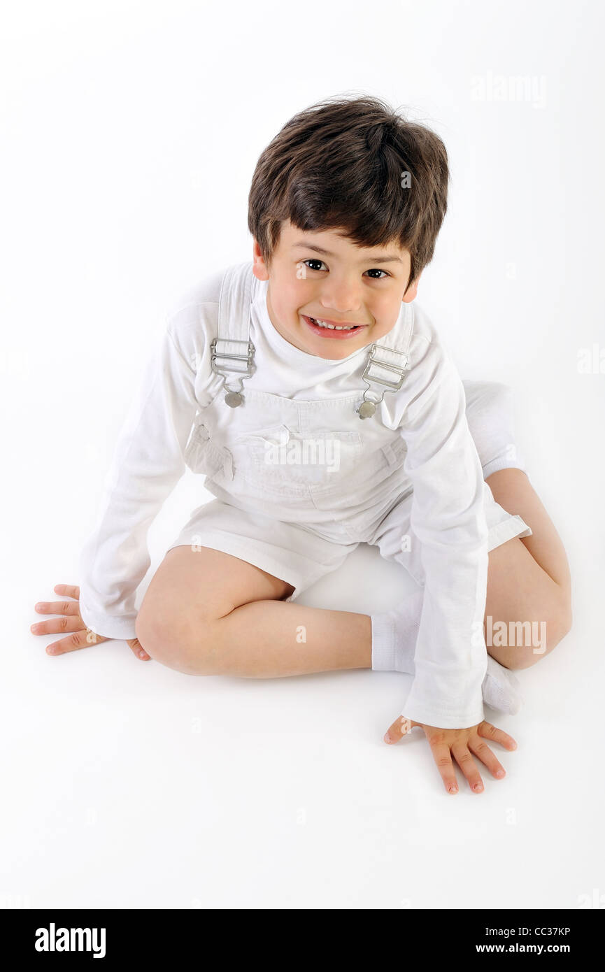 smiling child on a white background Stock Photo - Alamy