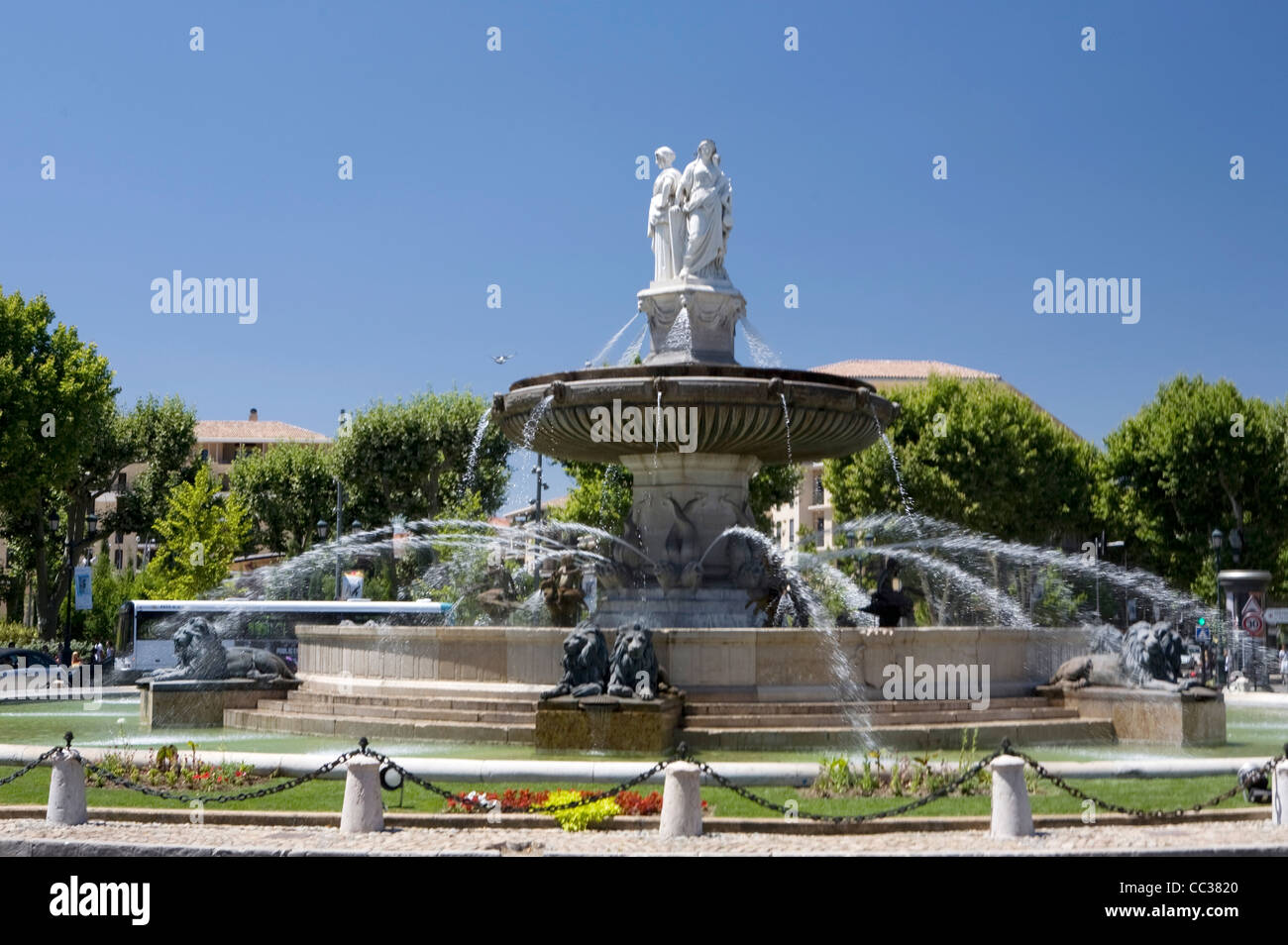 The main fountain in Aix en Provence Stock Photo - Alamy