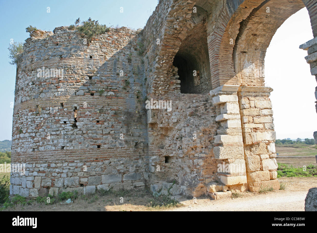 Ancient Roman walls of Nicopolis Nikopolis Emmaus Epirus Greece Europe ...