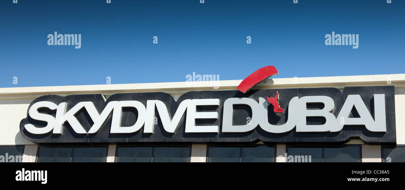 Skydive Dubai sign Stock Photo - Alamy