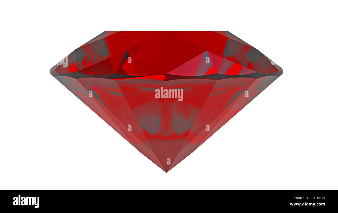 Red diamond ruby gemstone isolated on white Stock Photo - Alamy