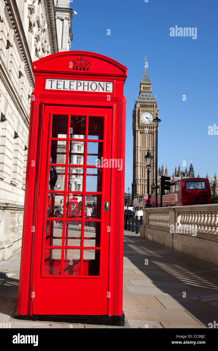 Red telephone booth near Big Ben, London, England, UK Stock Photo - Alamy
