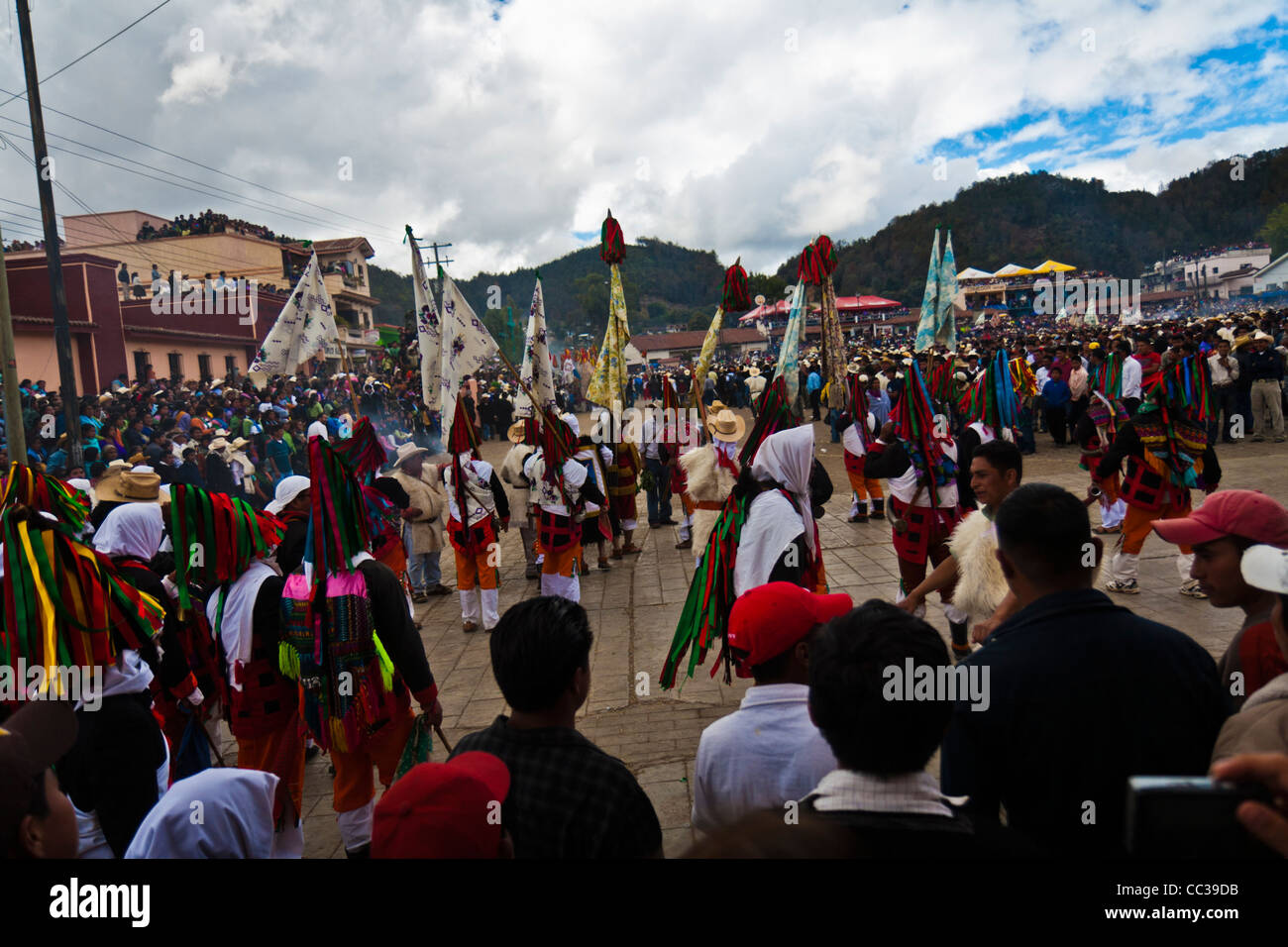 chamula festival bulls danger mexico Stock Photo - Alamy