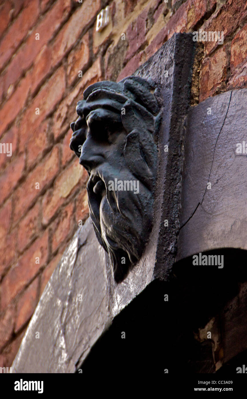 The gargoyle above the front door at Dennis Severs' House, 18 Folgate ...