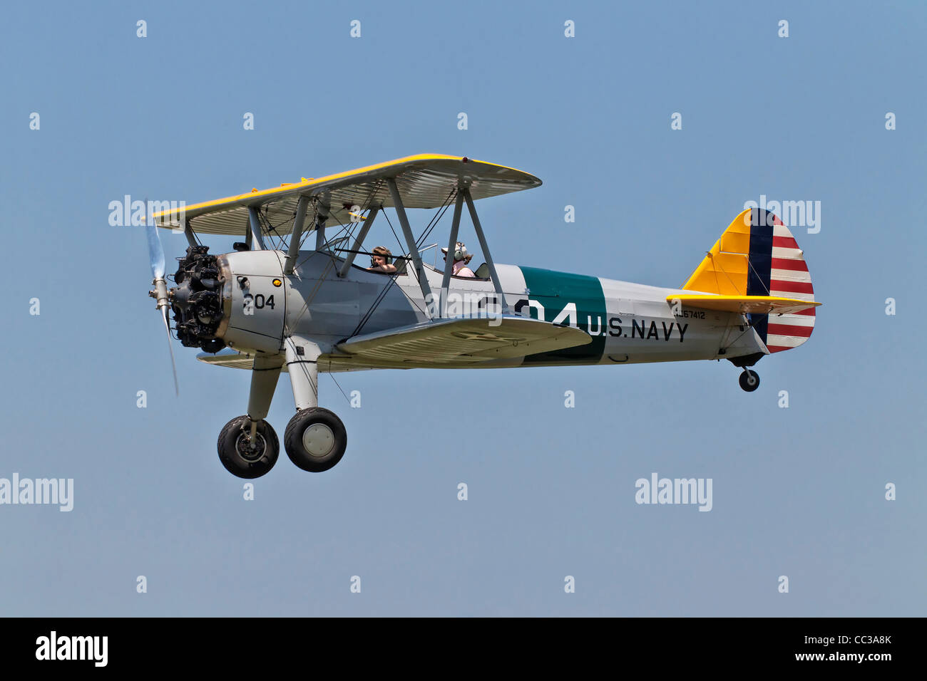 Boeing PT17 Stearman in US Navy training colours Stock Photo - Alamy