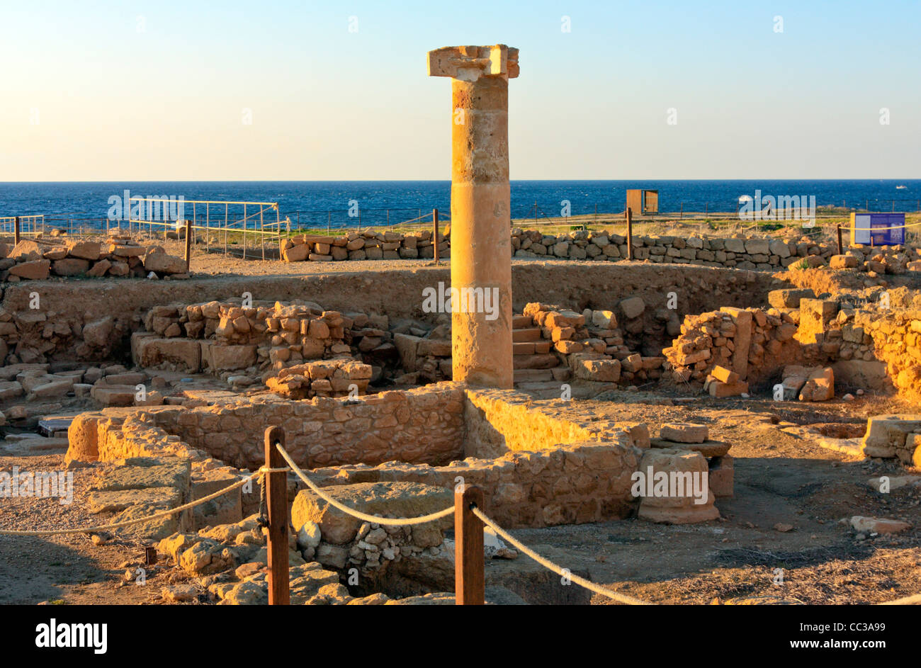 Ancient Column at the Paphos Archaeological Park, Cyprus Stock Photo ...