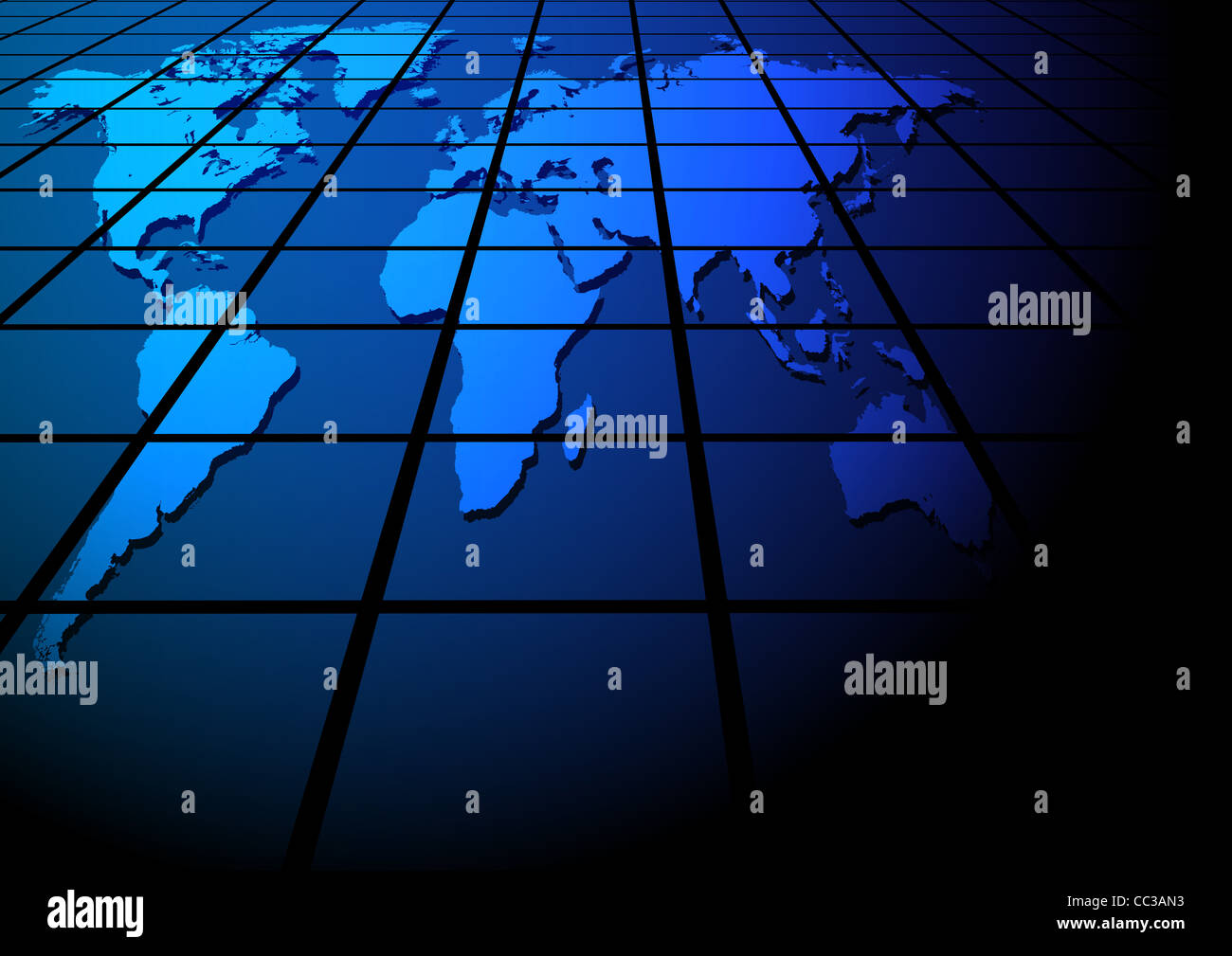 Stylized map of the world hi-res stock photography and images - Alamy