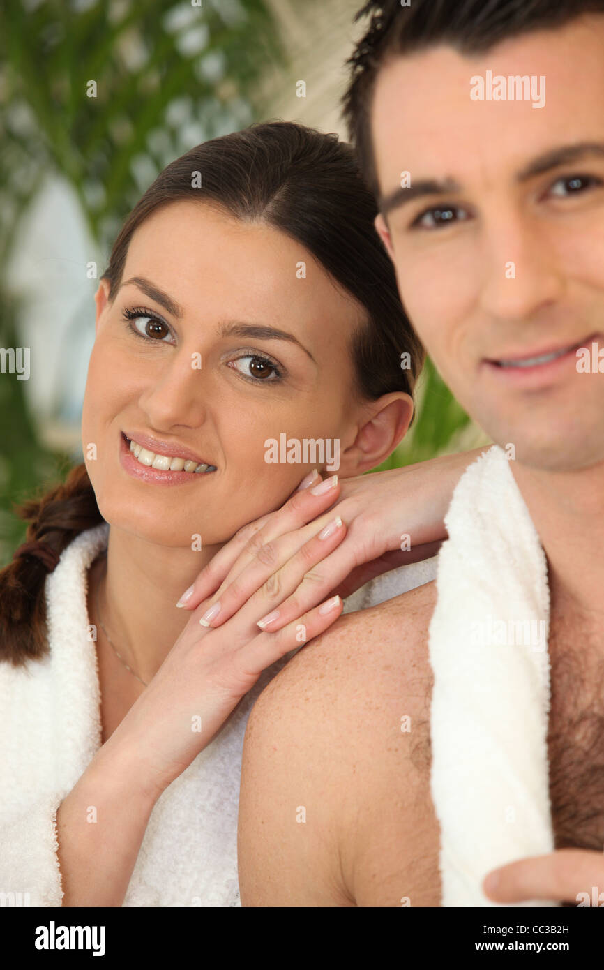Couple At A Spa Stock Photo Alamy