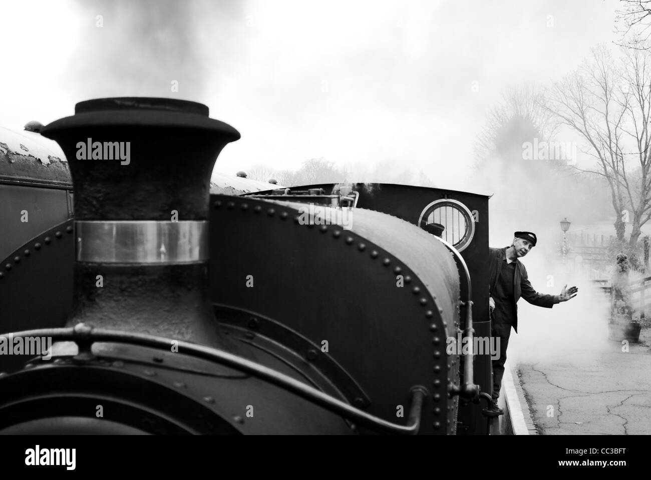 Driver steam engine on Black and White Stock Photos & Images - Alamy
