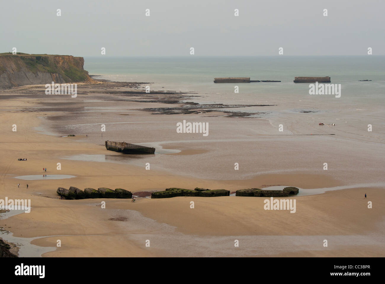 Mulberry harbour, a temporary harbour developed in WW II to offload ...